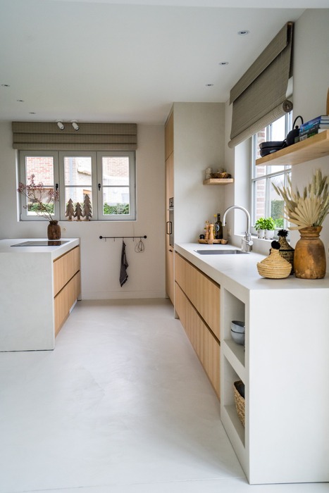 Keuken in eik en mortex :: www.riemslagh-interieur.be